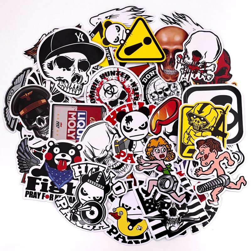 40 Pieces JDM Motorcycle Stickers and Decals Side Strip Helmet Sticker ...
