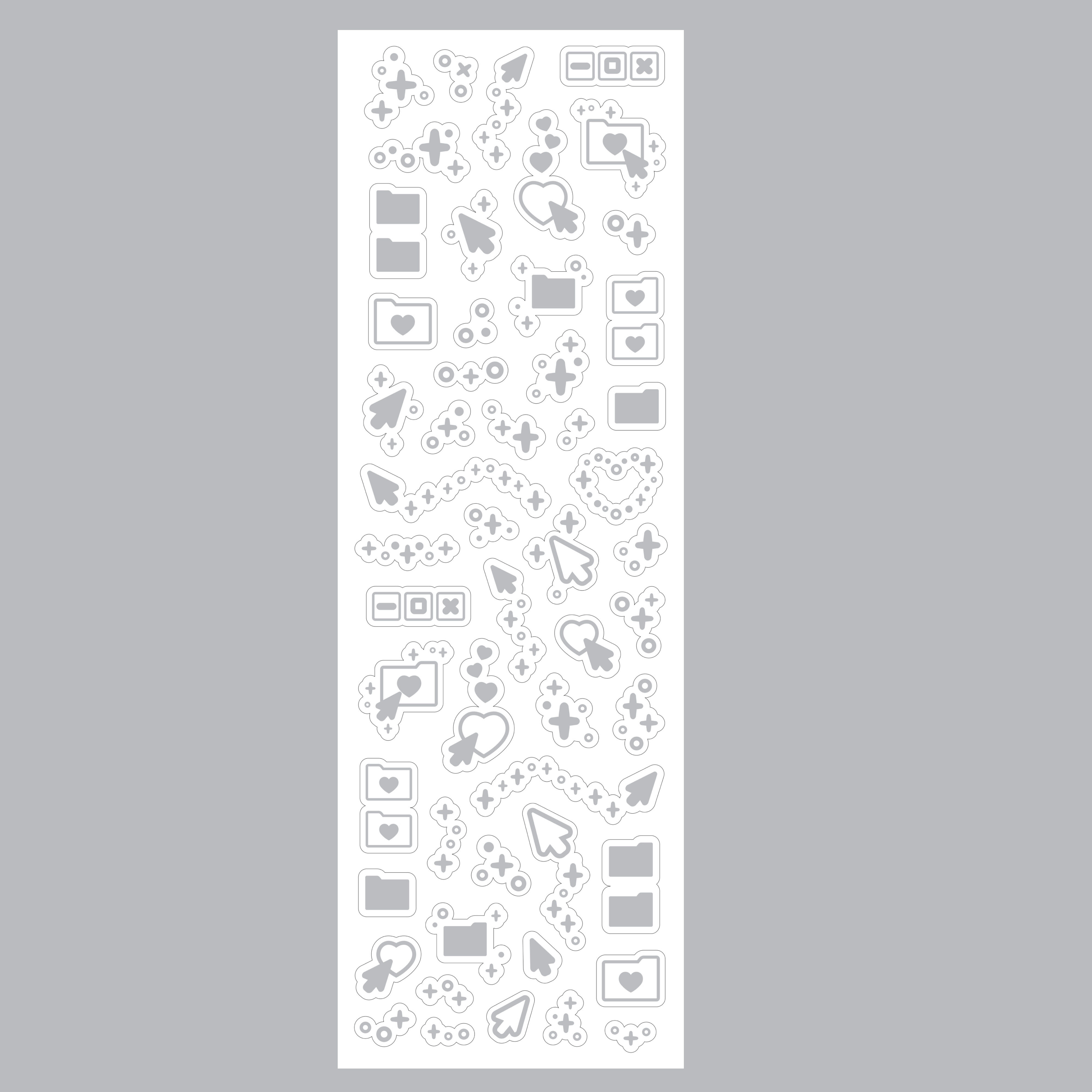 Galicici Korean Sticker Ins Colorful Hot Silver Basic Wild Sticker ...