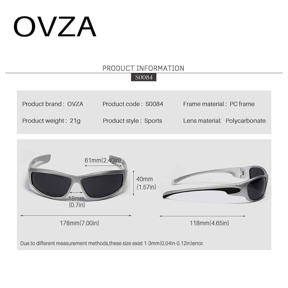 OVZA 2022แฟชั่นใหม่ขับรถแว่นตาชายพังก์แว่นกันแดดผู้หญิงฝุ่นแว่นตา S0084 - OVZA Glasses - ThaiPick