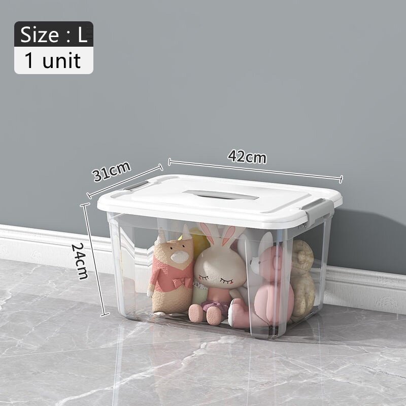 【Woody】Transparent Storage Box Kotak Simpanan Roda Storage Box with ...