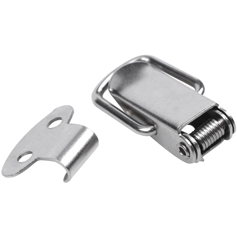 Cabinet Silver Tone Spring Loaded Toggle Switch Latch Hasp 4 pcs - MixASale