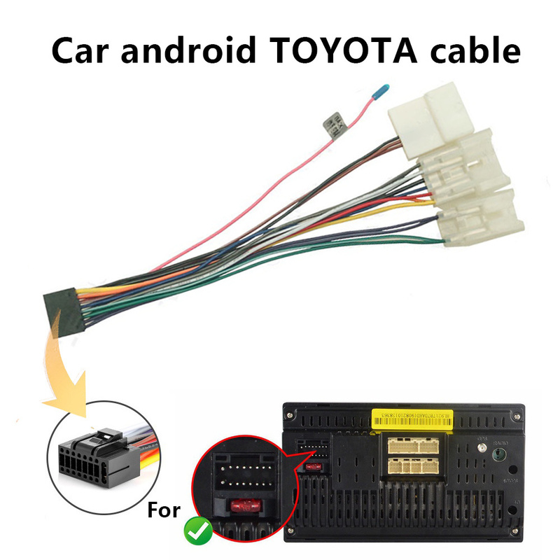 1PCS 16P Car Head Unit Wire Harness Adapter For Toyota OEM Car Radio ...