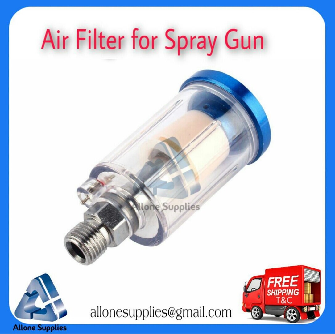 Spray Gun Air Line Filter Oil Water Trap Moisture Separator 1/4" Work ...