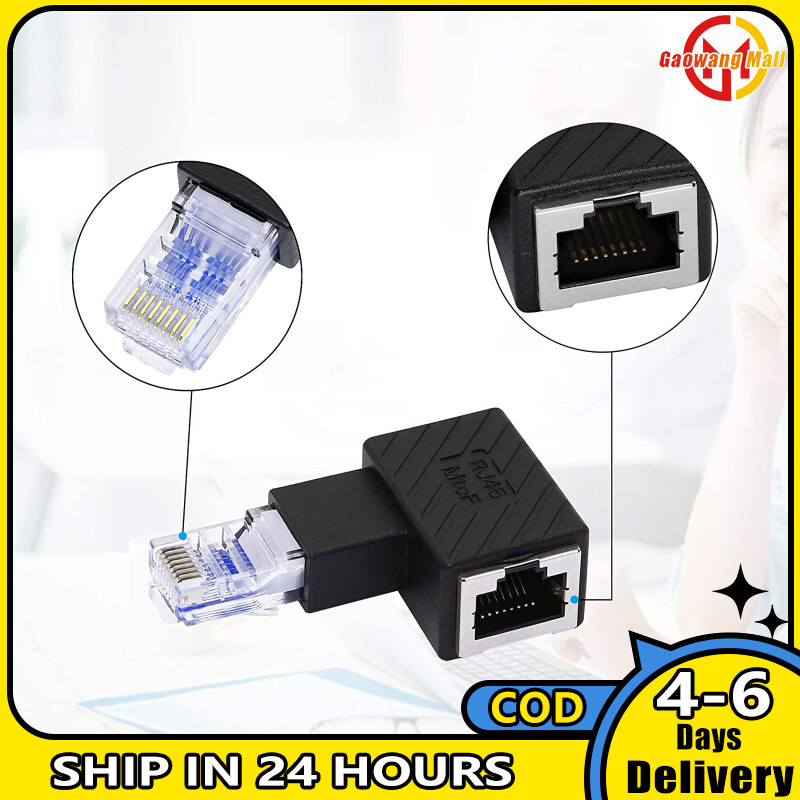 Rj45 Fast Ethernet ชายหญิงข้อศอกขวาอะแดปเตอร์ Cat5/6 Ethernet Lan ...