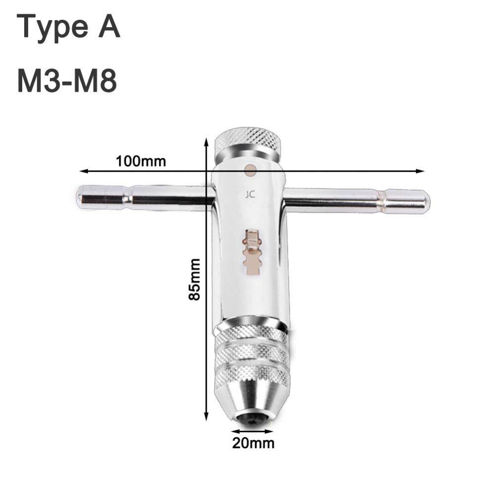T ที่จับปรับได้ M3-M8 M5-M12 T ด้ามประแจต๊าปตัวที,พร้อมเครื่อง M3-M8สกรูเกลียวเมตริกเครื่องมือ ...