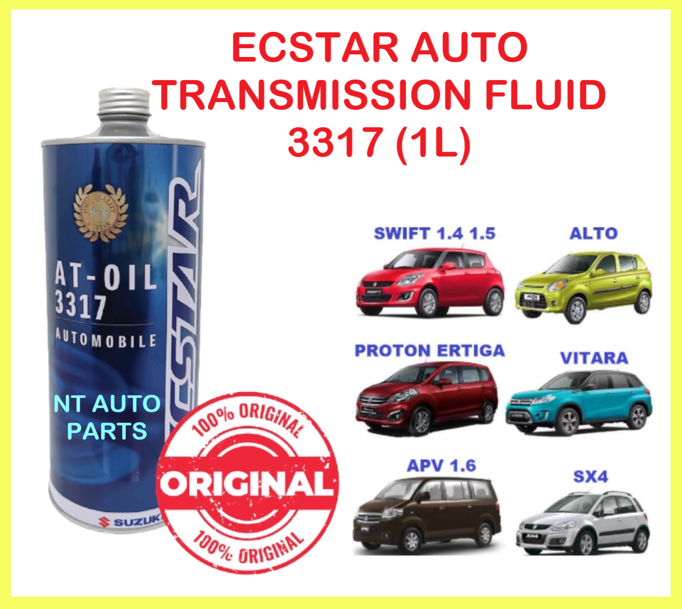 SUZUKI ATF Auto Transmission Fluid Oil 3317 - (1L) Swift/APV/ERV/Vitara ...