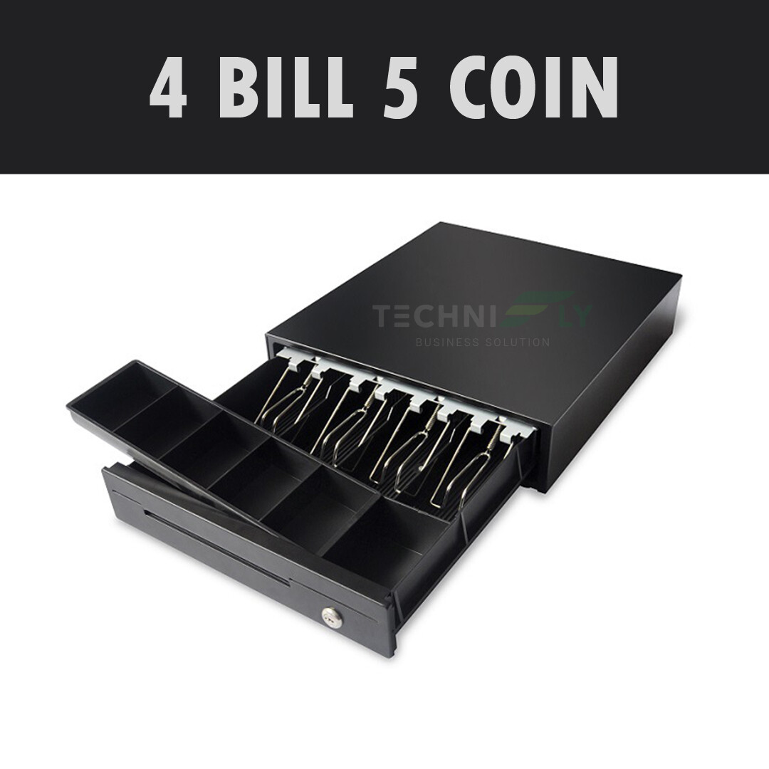 7 Compartment Heavy Duty Cash Drawer Box POS System Register RJ-11 Key ...