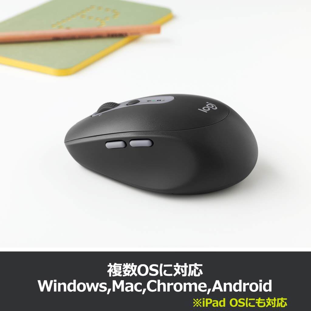 Logicool เมาส์ไร้สายไร้สายเงียบ bluetbooth Unifying 7 ปุ่ม m590gt โทนสีกราไฟท์ Windows Mac ...