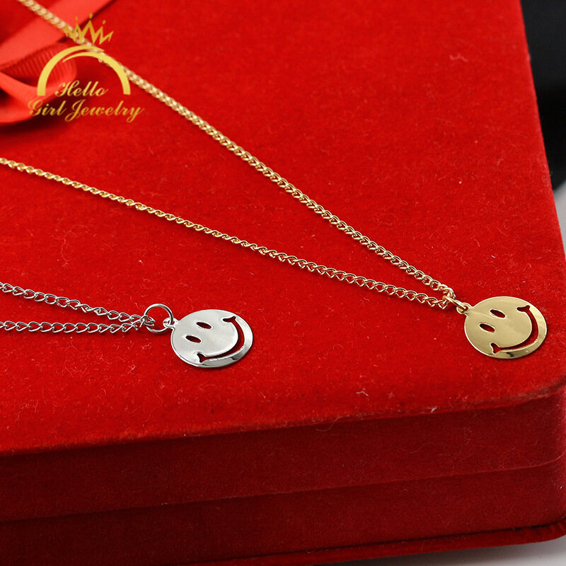 Hello Girl Jewelry Fashion Smile Pendant Necklace Hip Hop Smiley ...