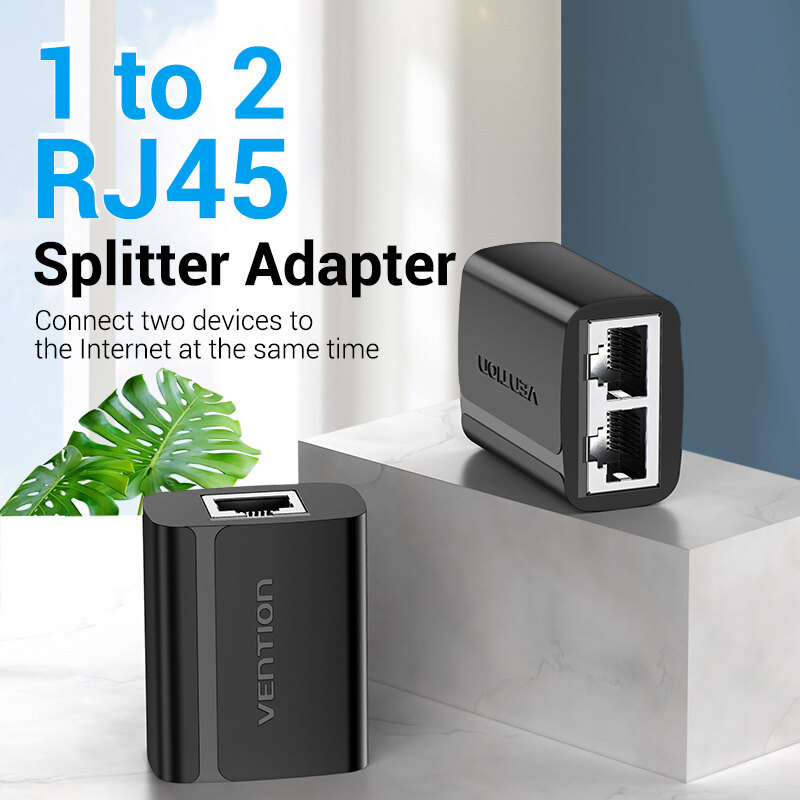 Vention RJ45 Splitter Connector Adapter 1 to 2 Ways Ethernet Splitter ...