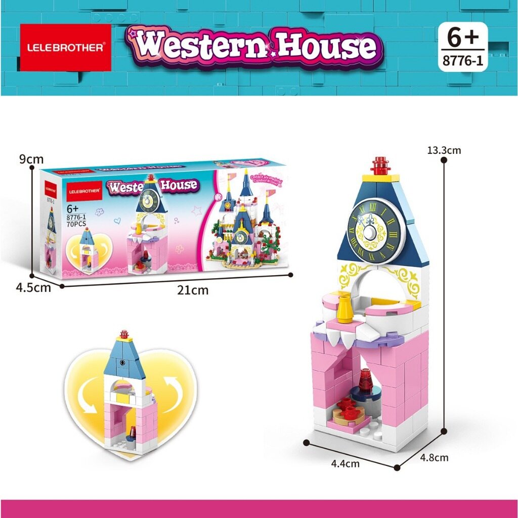 🎉Western House Blocks Diamond Nano Block Micro Mini Block Toy Cartoon ...