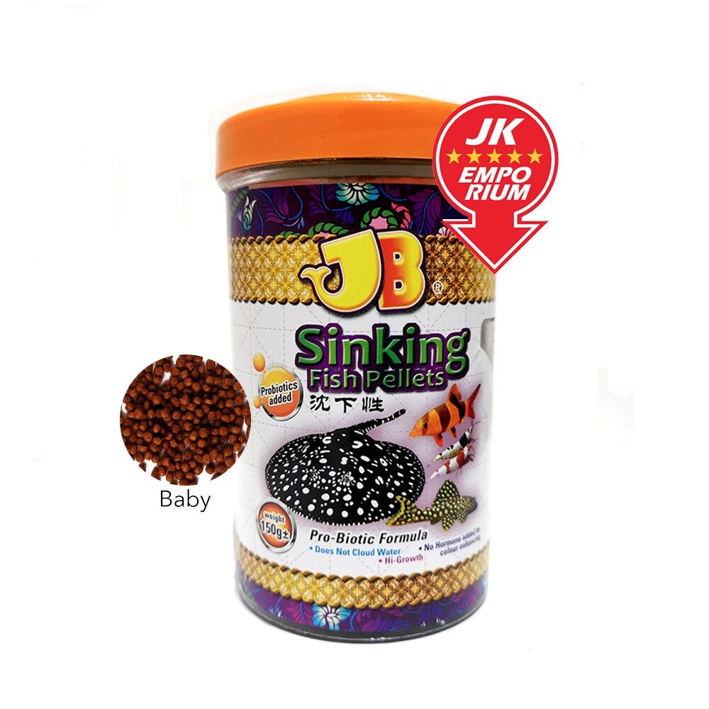 JB Sinking Fish Pellets Pro-Biotic Formula 60g 150g Food Pellet Bottom ...