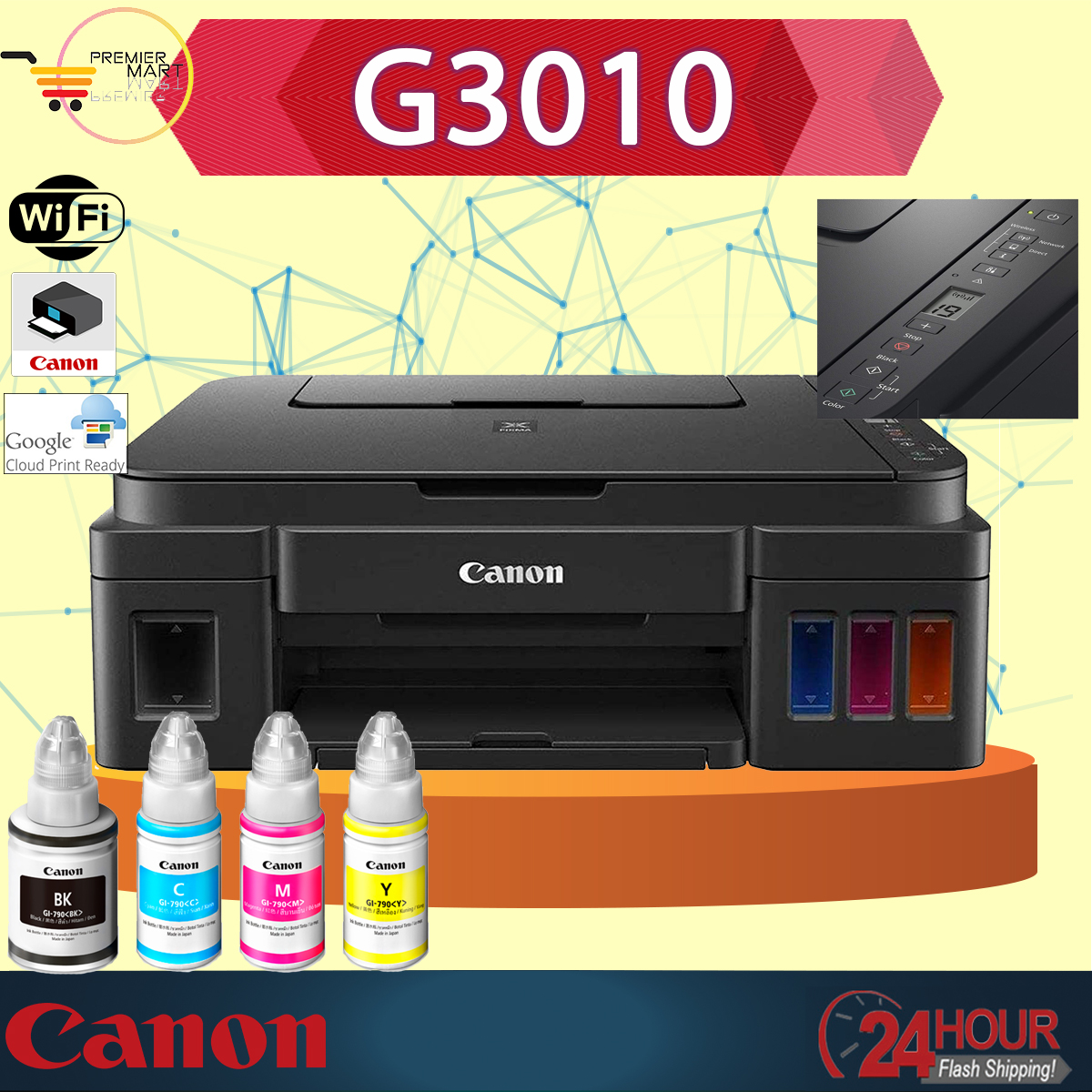 Canon PIXMA G3010 G-3010 G 3010 All-In-One Original Refillable Ink Tank ...