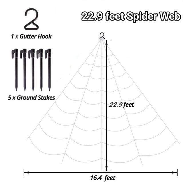 [A HOT] Halloween Giant Spider Triangular Huge Spider Web Scary Hairy ...