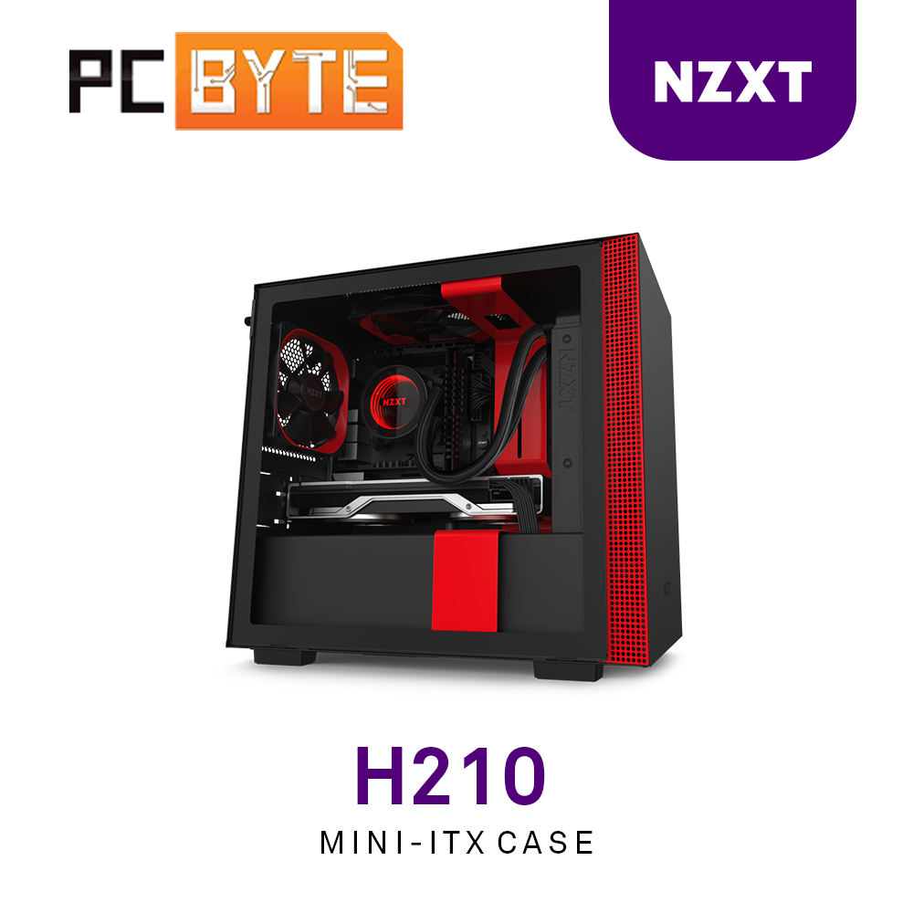 NZXT H210 Mini-ITX Case with Tempered Glass (Matte Black / White / Red ...