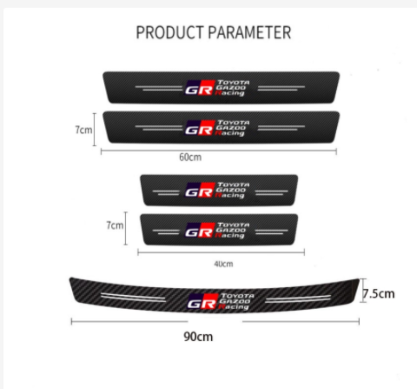 LAIFU Car door sill side pedal scratch sticker Trunk protection carbon ...