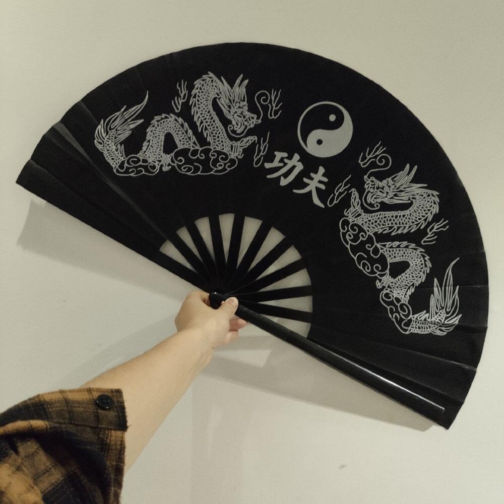 Chinese Japanese Kung Fu Dragon plastic folding Fan Large Hand - xoyk08 ...