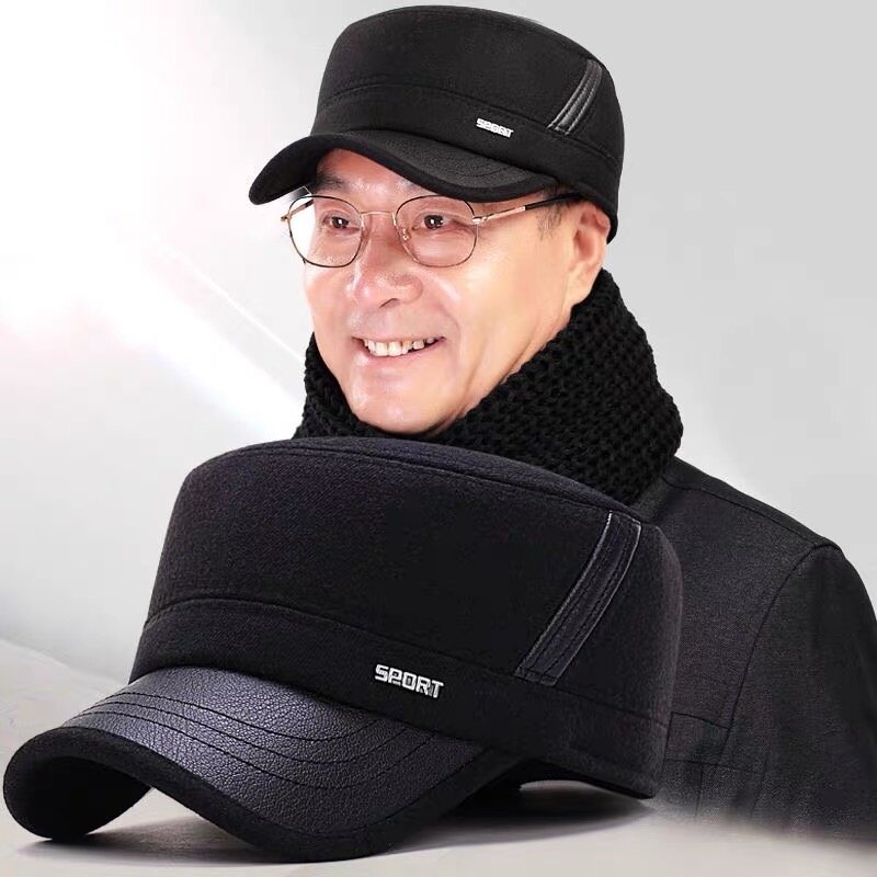 Men's Woolen Cadet Army Cap Winter Warm Military Hats Basic Everyday ...
