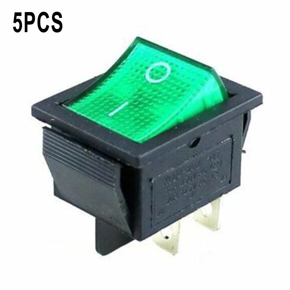 Double Pole Single Throw Rocker Switch Latching On Off DPST Rectangular ...