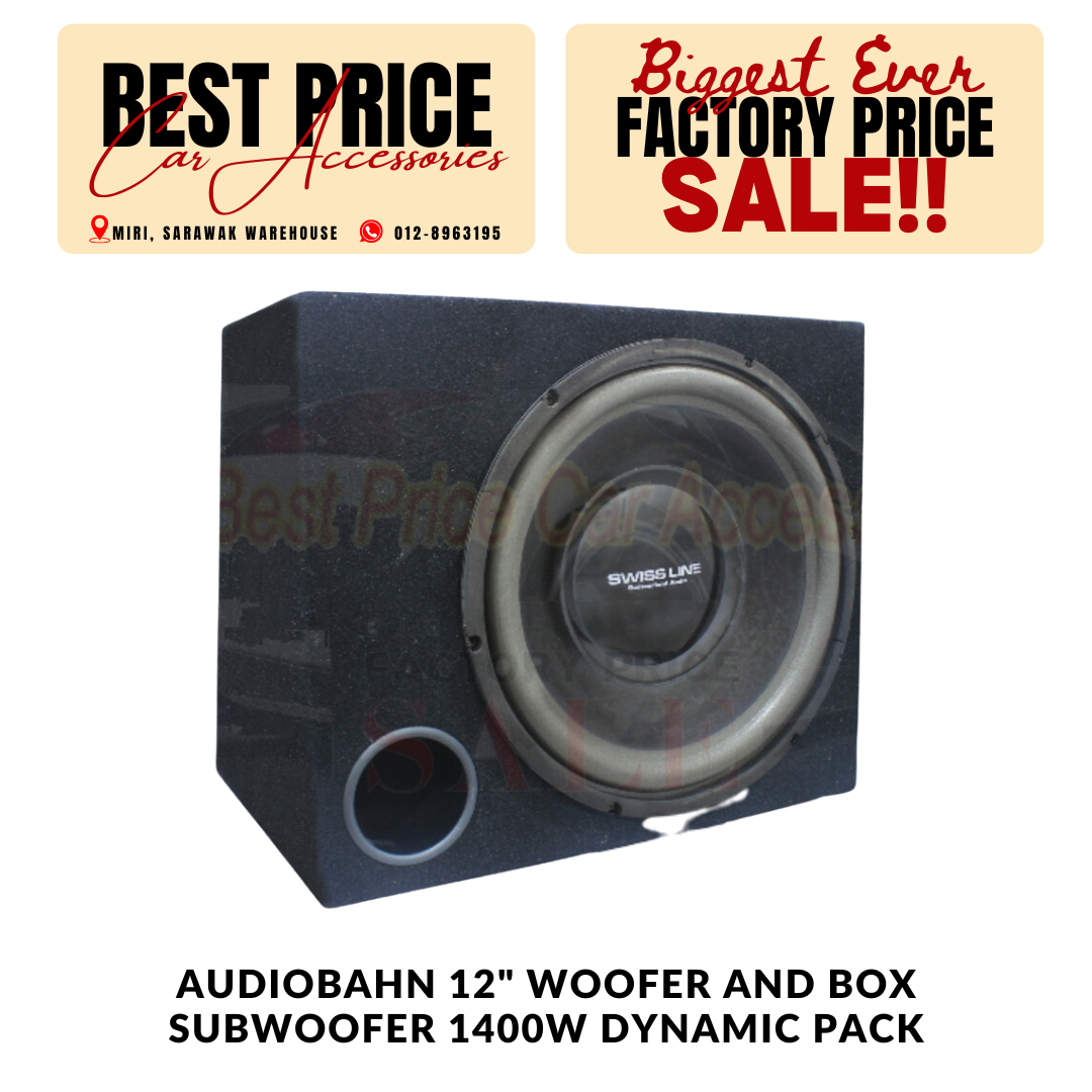 Audiobahn 12" Woofer And Box Subwoofer 1400W DYNAMIC PACK | Lazada