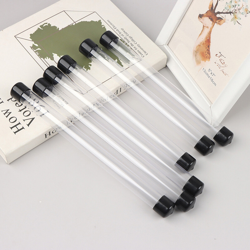 Hot???? Transparent PVC Pen Box Rotating Pen Storage Tube Clear Pen ...