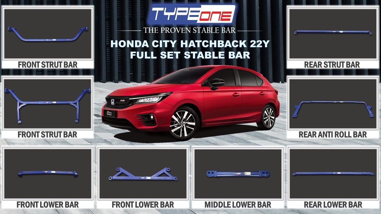 TYPE ONE Honda city 2020 - 2024 front side rear middle anti Struct roll bar torsion lower ...