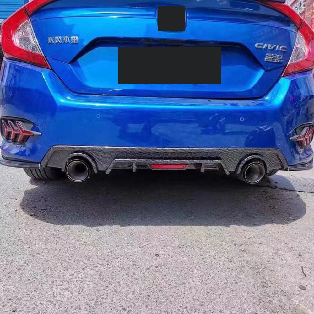 กันชนหลัง Diffuser ริมฝีปากท่อไอเสียสำหรับ Honda Civic 10th Gen 2016 ...