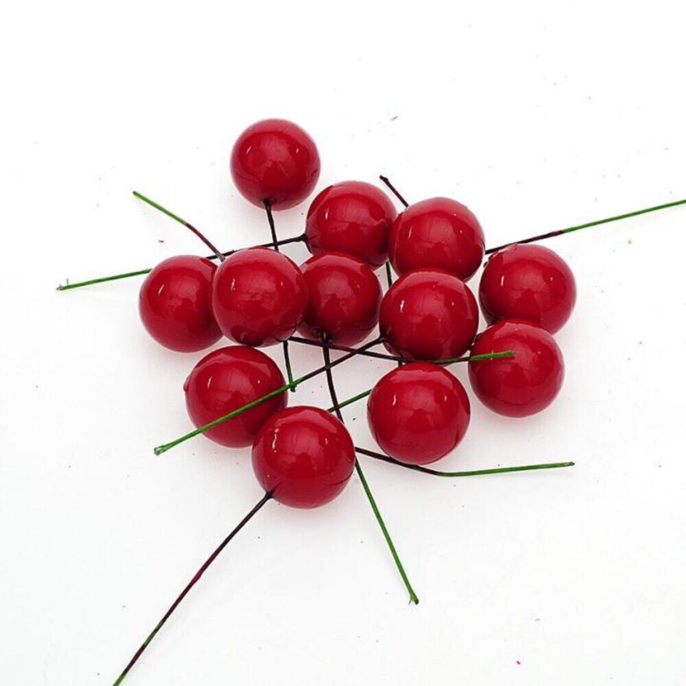 100 Pcs Mini Berries Plastic Fake Fruit Small Artificial Pearl Flower ...