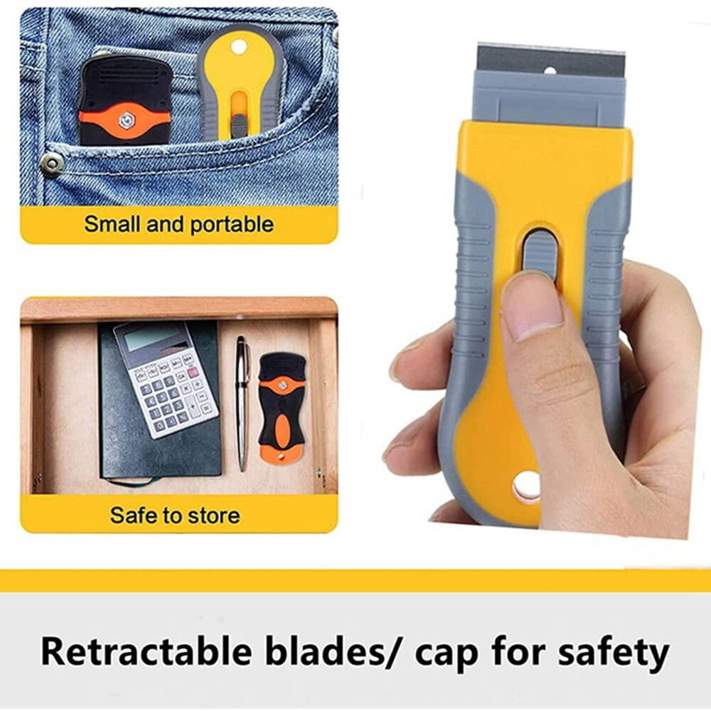 2 Pack Glass Cooktop Scraper with 10 Metal&Plastic Blades Car Decal ...