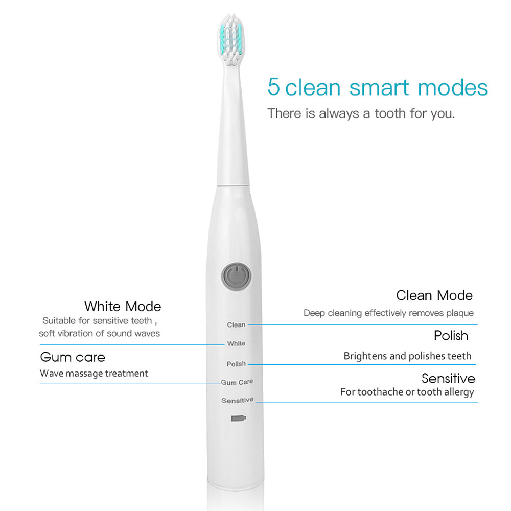 USB Electric Toothbrush Sonic Wave Rechargeable Top Quality Smart Chip Toothbrush Head ...