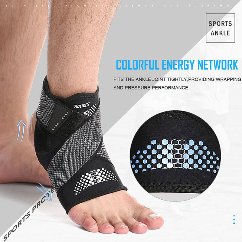 Yoomee 1 Pair Professional Sports Gym Ankle Support Brace with Strain ...