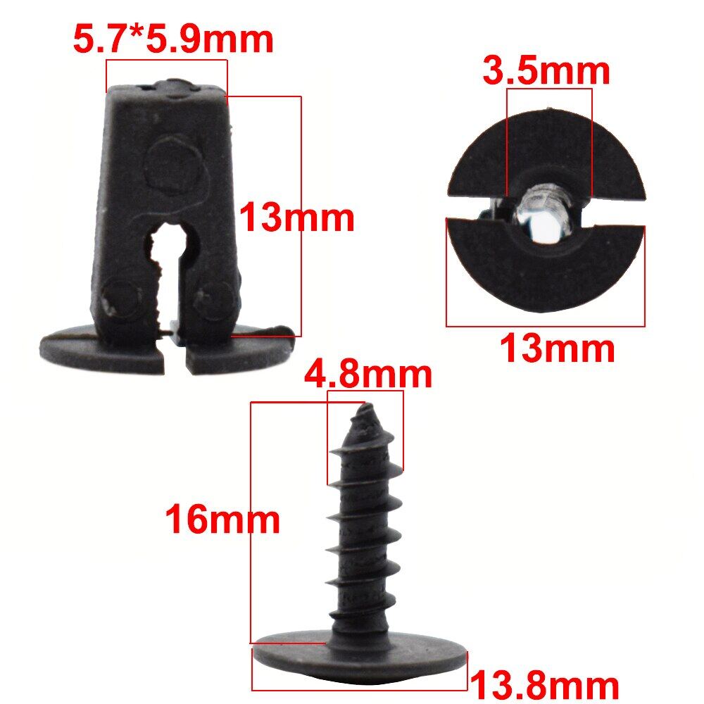 Fender Liner Mudflap Mudguard Fastener Clips Screws Buckle For VW ...