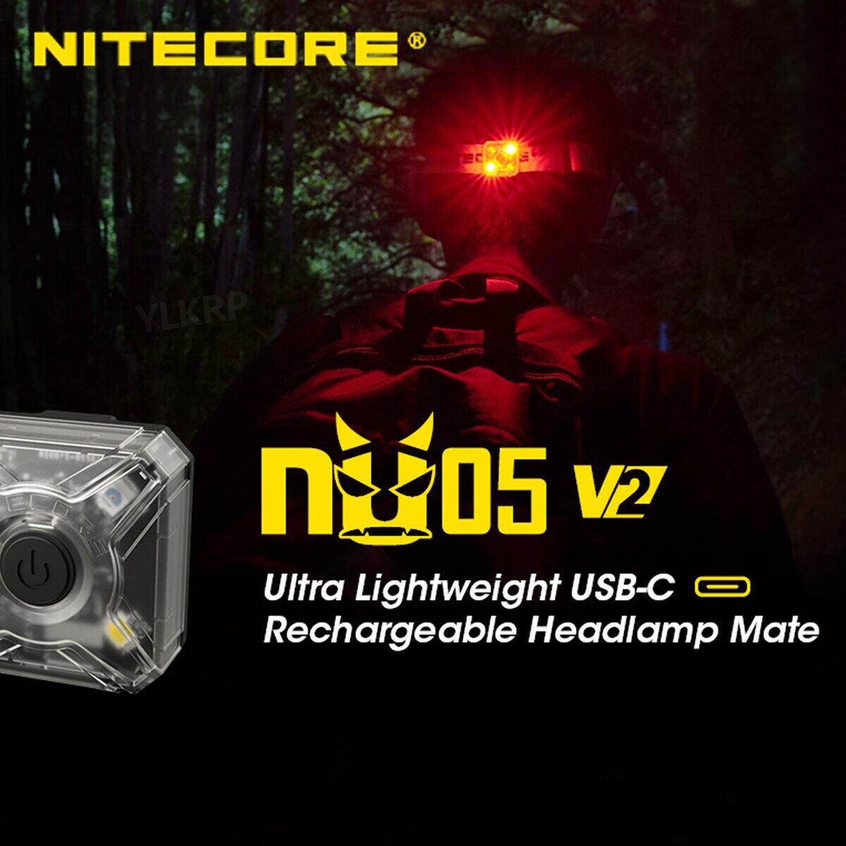 NITECORE NU05 V2 red and white dual light source headlight, support USB ...