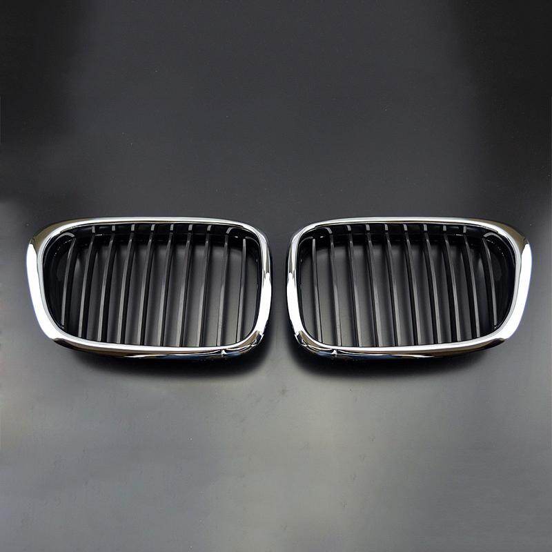2x front Chrome Black Grille Grill สำหรับ 97-03 BMW E39 5 Series 520d ...