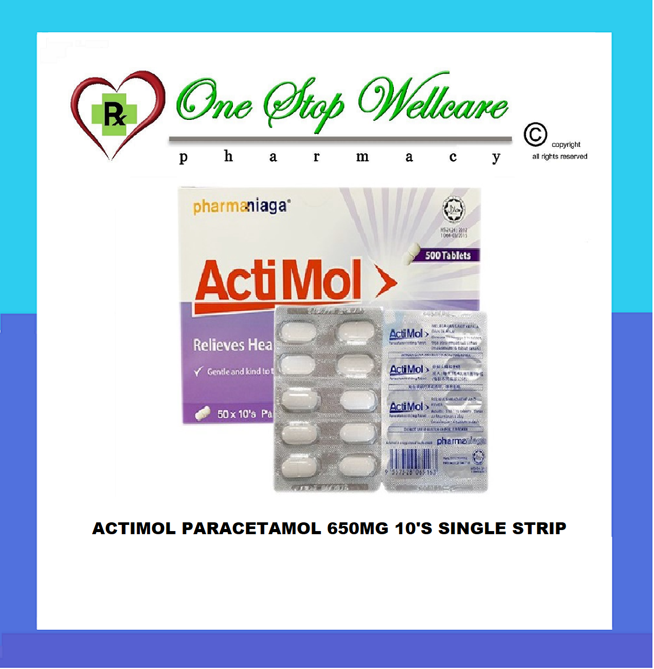ACTIMOL PARACETAMOL 500MG / 650MG (EXP:12/2024) | Lazada