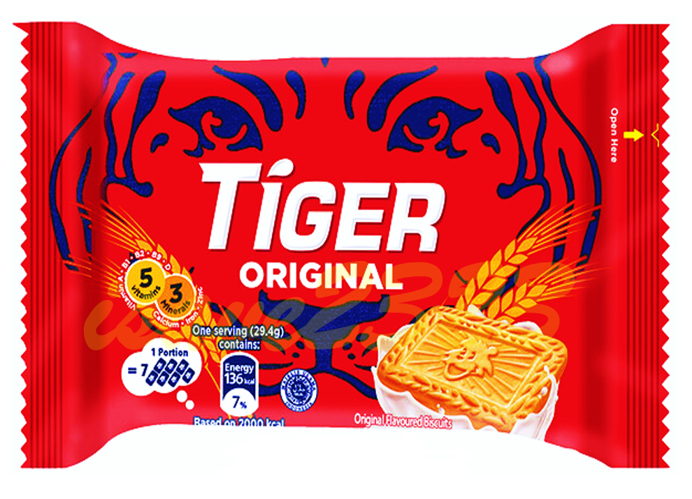 [HALAL] Tiger Biscuit (159.6g & 175g) - Chocolate / Original / Susu ...