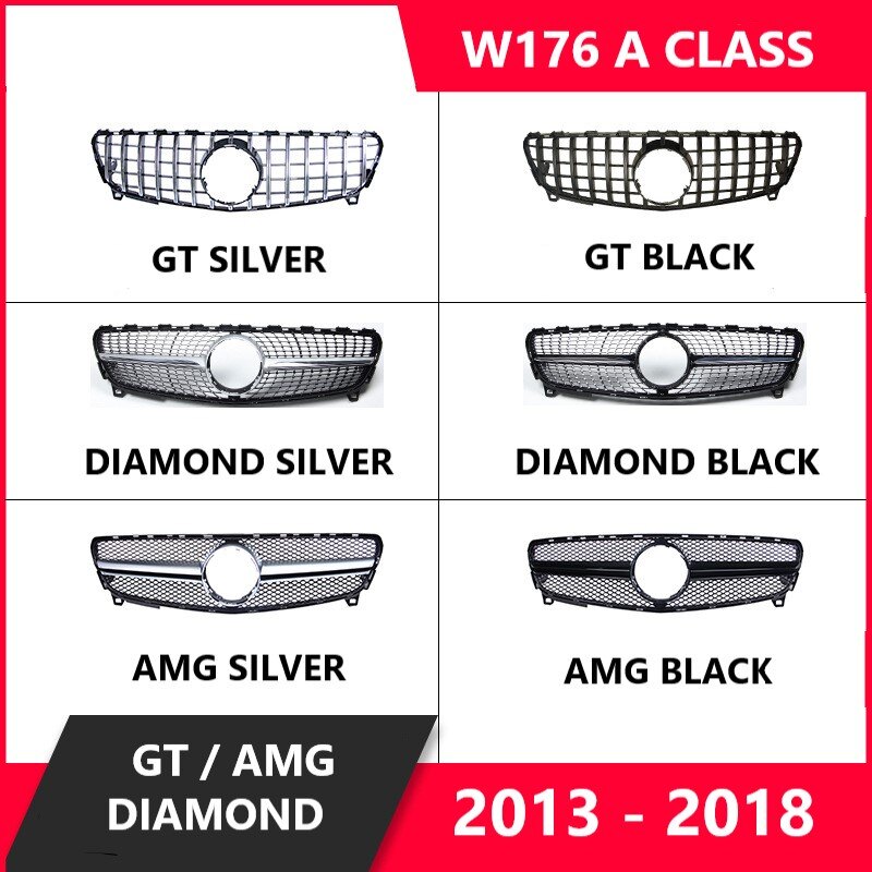 Mercedes W176 Grill A Class AMG GT DIAMOND Grill 2013 2018 A180 A200 ...