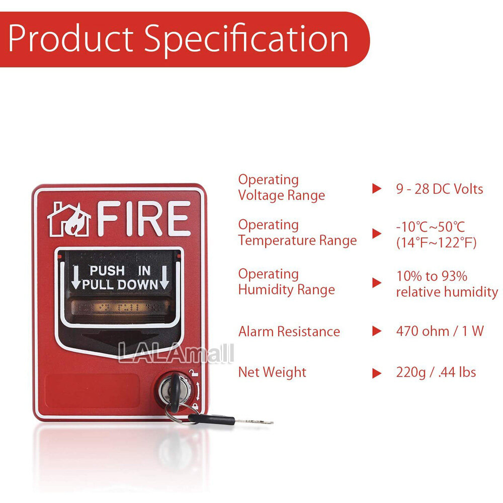 9-28VDC แบบแมนนวลเดิม Call Point Fire Reset Push In Pull Down Emergency ...