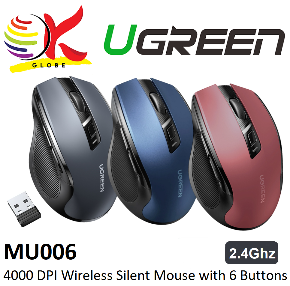 UGREEN MU006 2.4G MODE WIRELESS MOUSE WITH 4000 DPI, 6 BUTTONS, 5 LEVEL ...