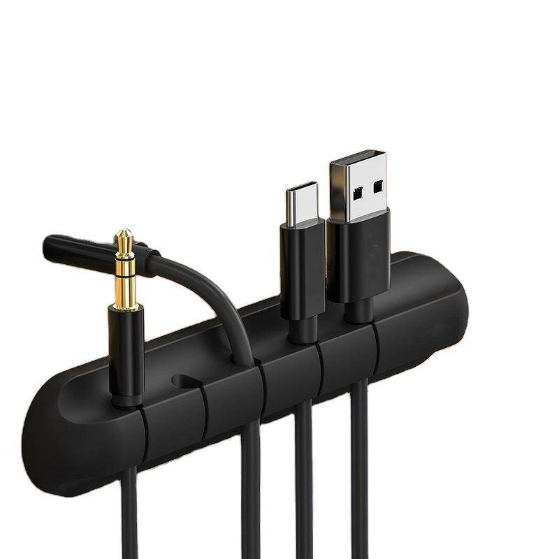 Cable Holder Silicone Cable Organizer Flexible USB Winder Management ...