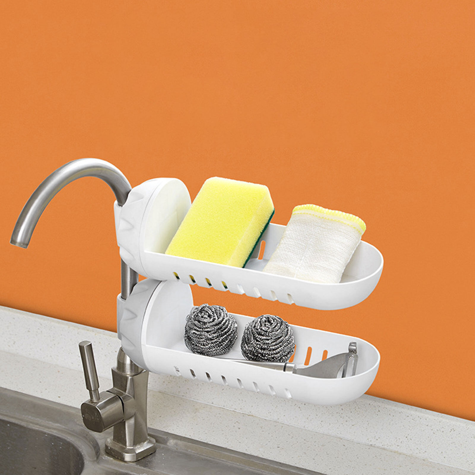 Rotating Removable Faucet Drain Rack Heavy Duty Sink Drainer Racks for ...