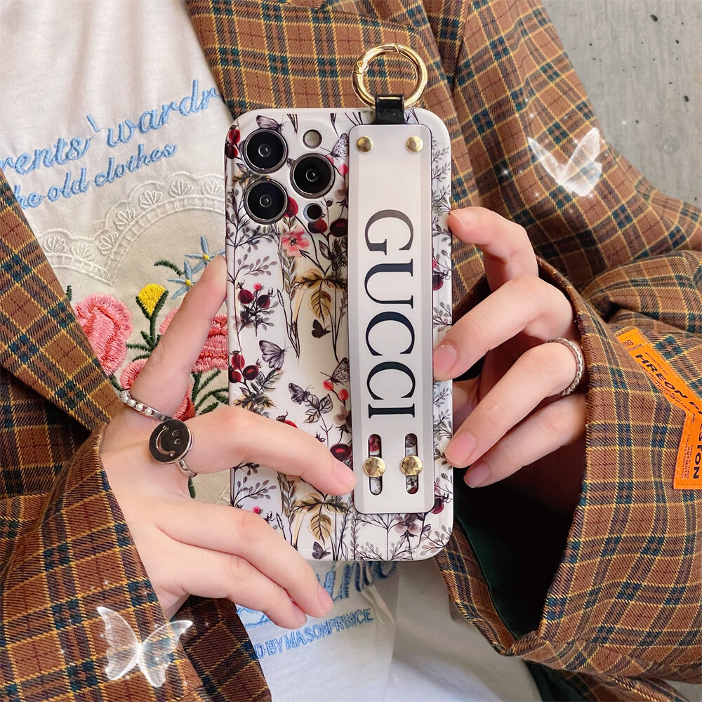Gu.cci Wristband Phone case 13 13pro 13promax Case Fashion Flowers ...