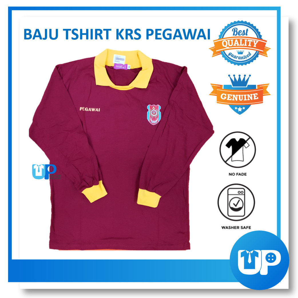 KRS Pegawai Baju Tshirt Kokurikulum Cikgu Cotton Kolar Lengan Panjang ...