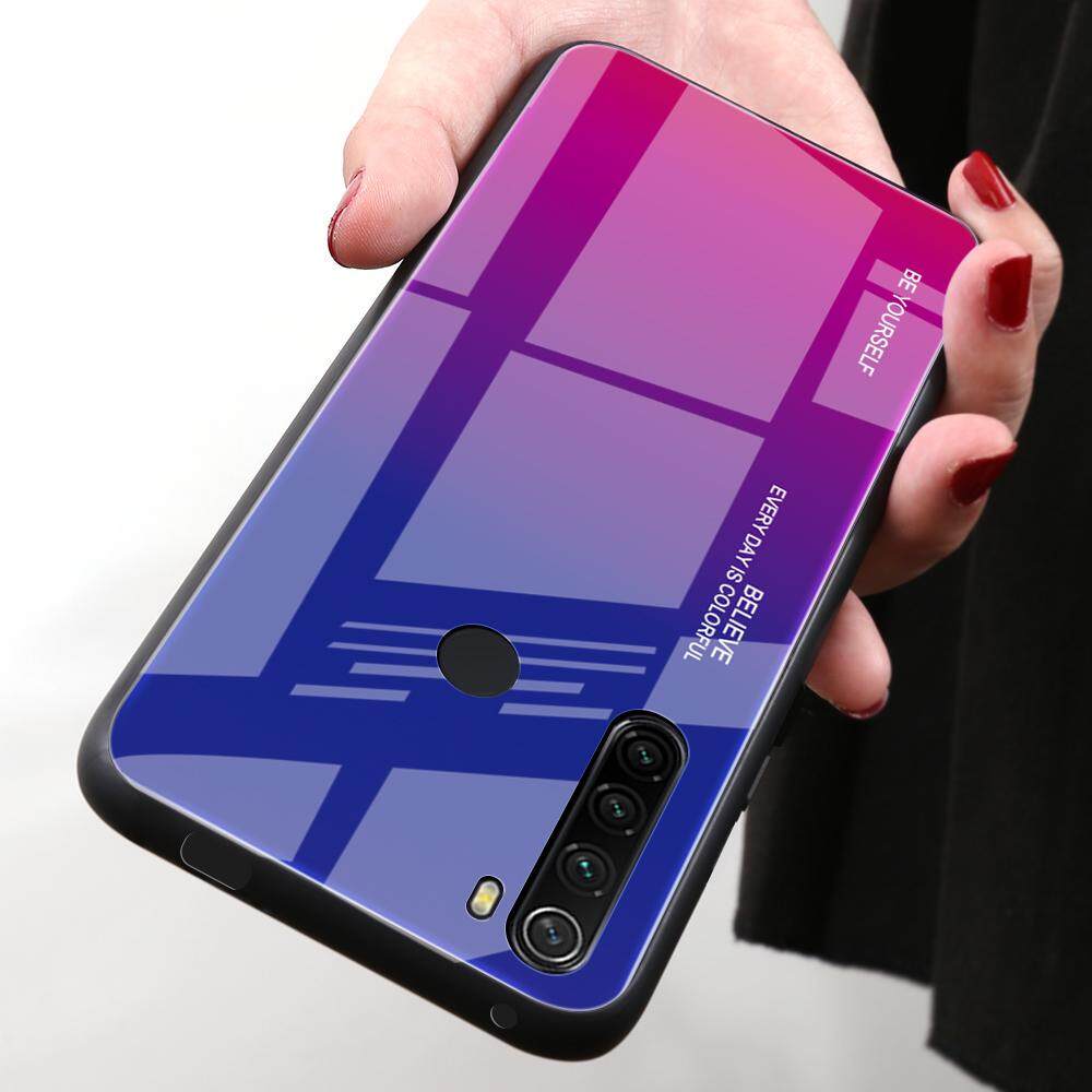 Fashion Smooth Gradient Color Tempered Glass Anti-scratch Phone Case ...