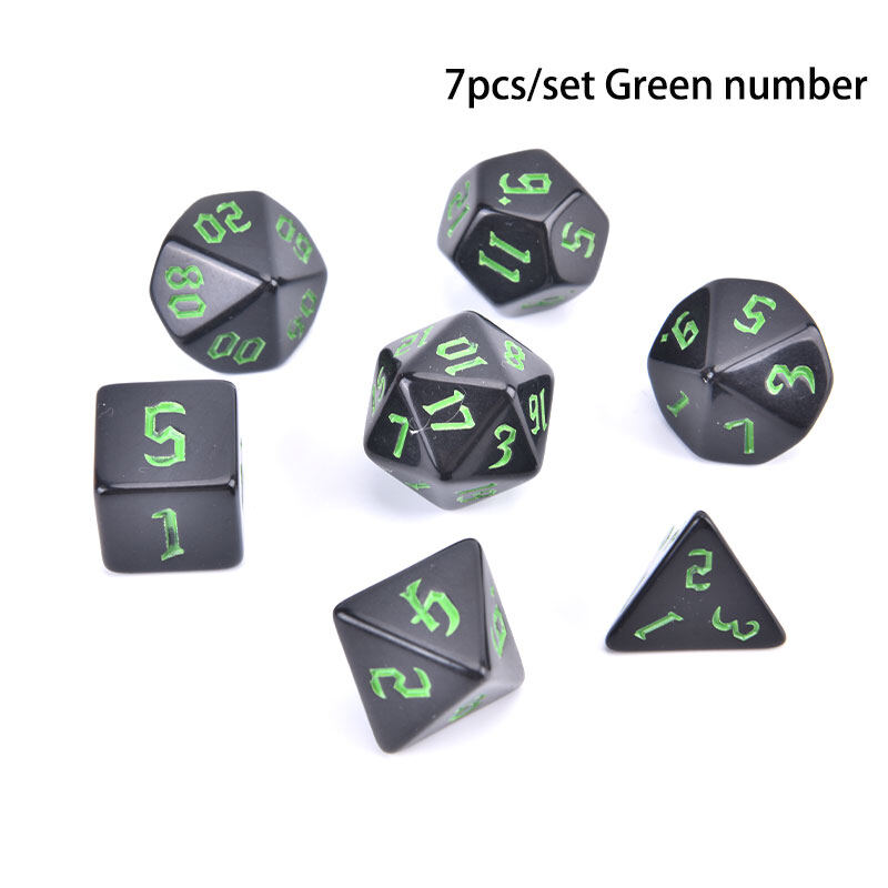 YCG Opaque Colors Polyhedral 7-Piece Dice Set D4 D6 D8 D10 D10 D12 D20 ...