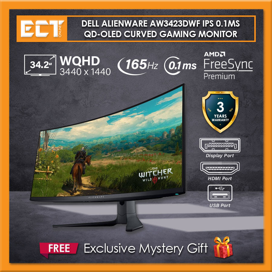Dell Alienware AW3423DWF 34.18" AMD FreeSync IPS 0.1MS QD-OLED (3440 x ...