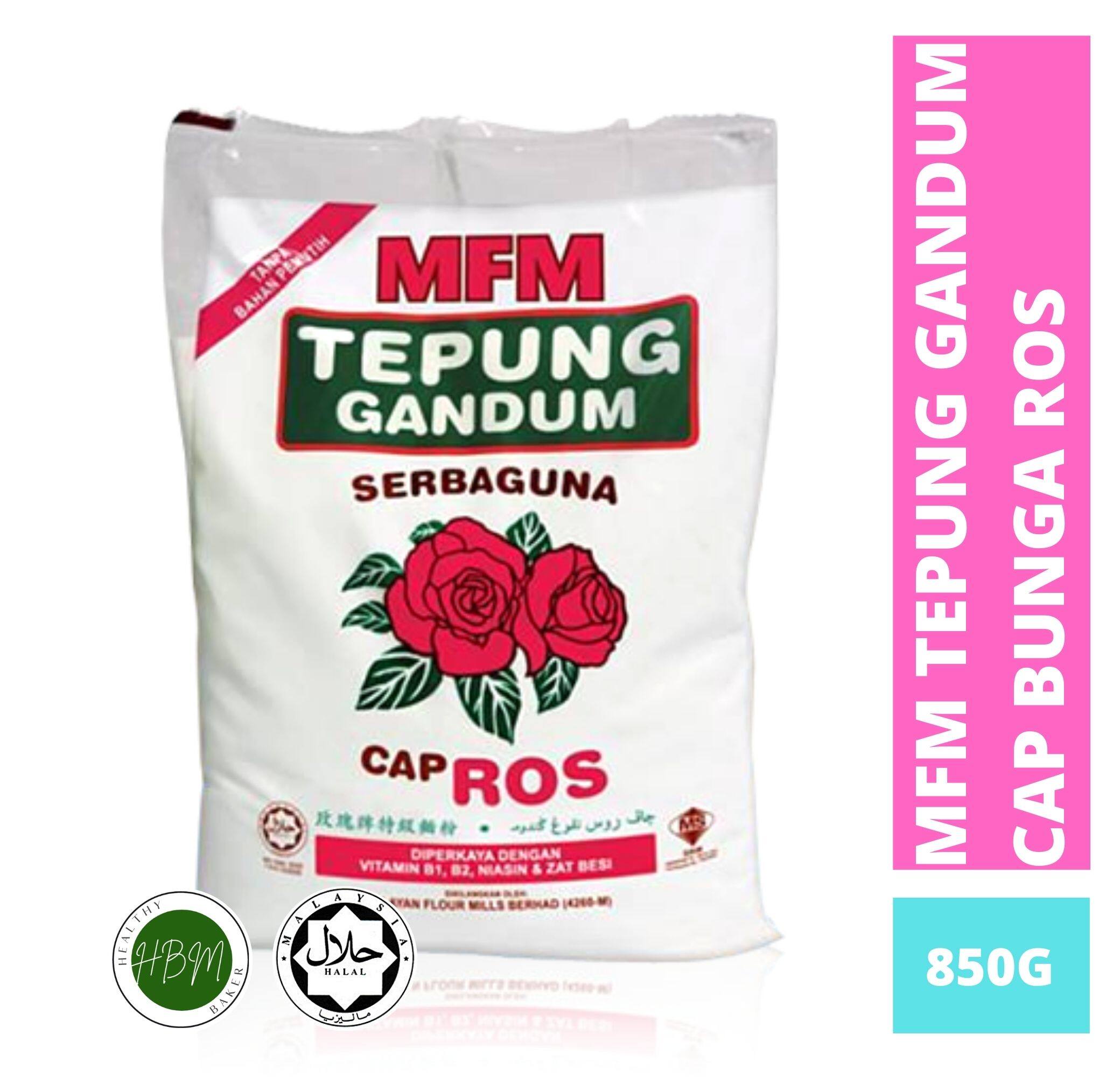 MFM TEPUNG GANDUM CAP BUNGA ROS ( 850G ) 红玫瑰花牌中筋面粉 | Lazada