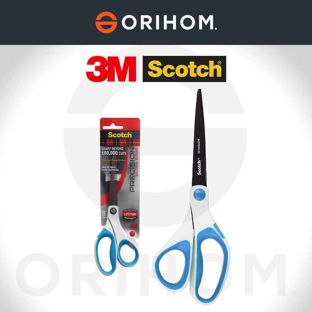 3M SCOTCH 1458TU-MIX Precision Ultra Edge Scissors Titanium Sharp ...