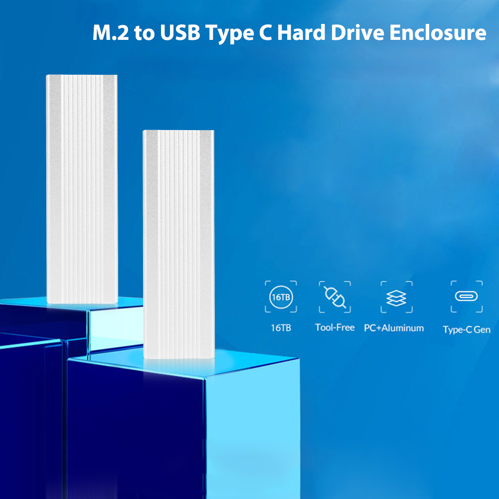 M2 SSD Case Enclosure M.2ไปยัง USB Type-C Hard Drive Box เปลือก ...