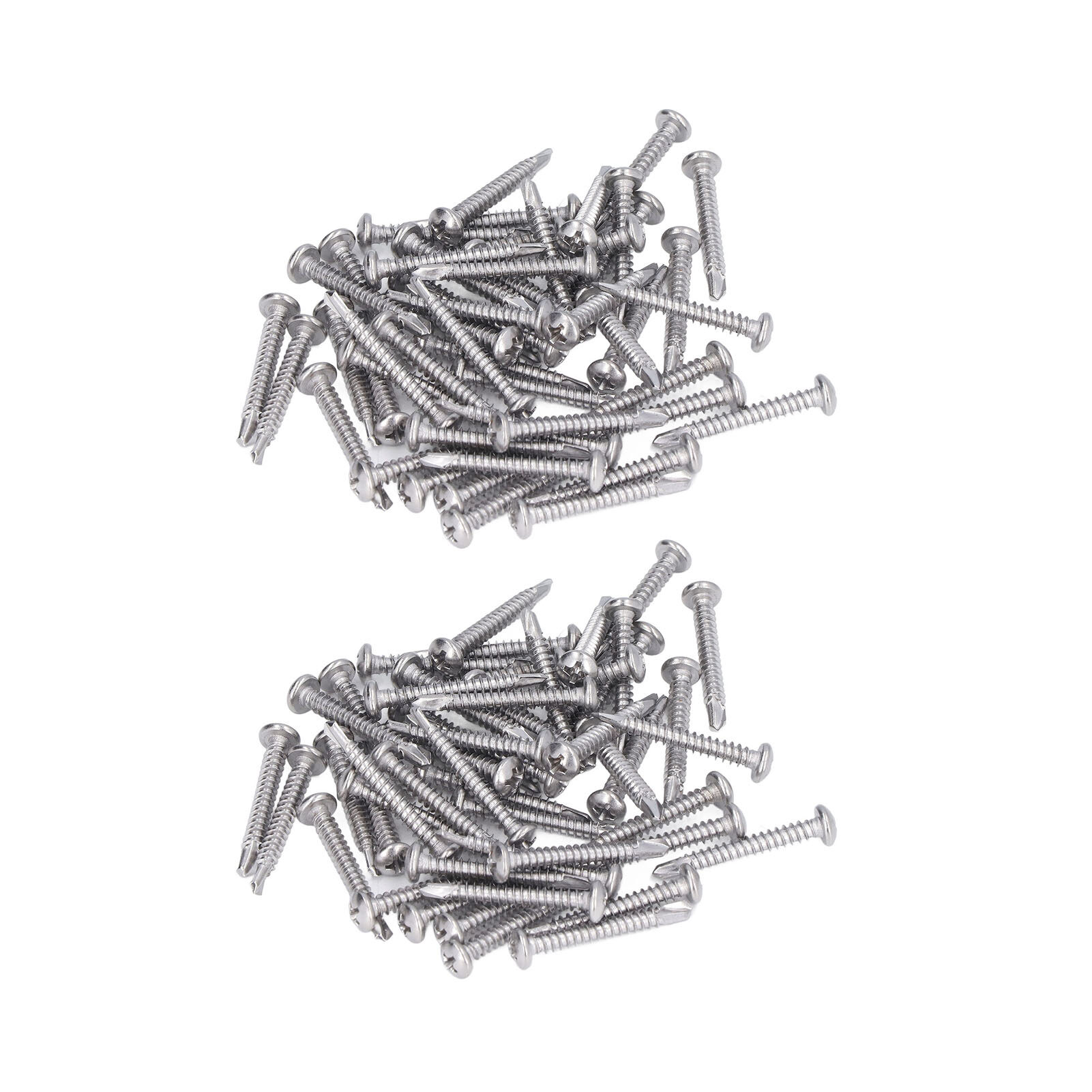 100Pcs Self Drilling Screw Round Head 410 Stainless Steel M4.2x32 ...